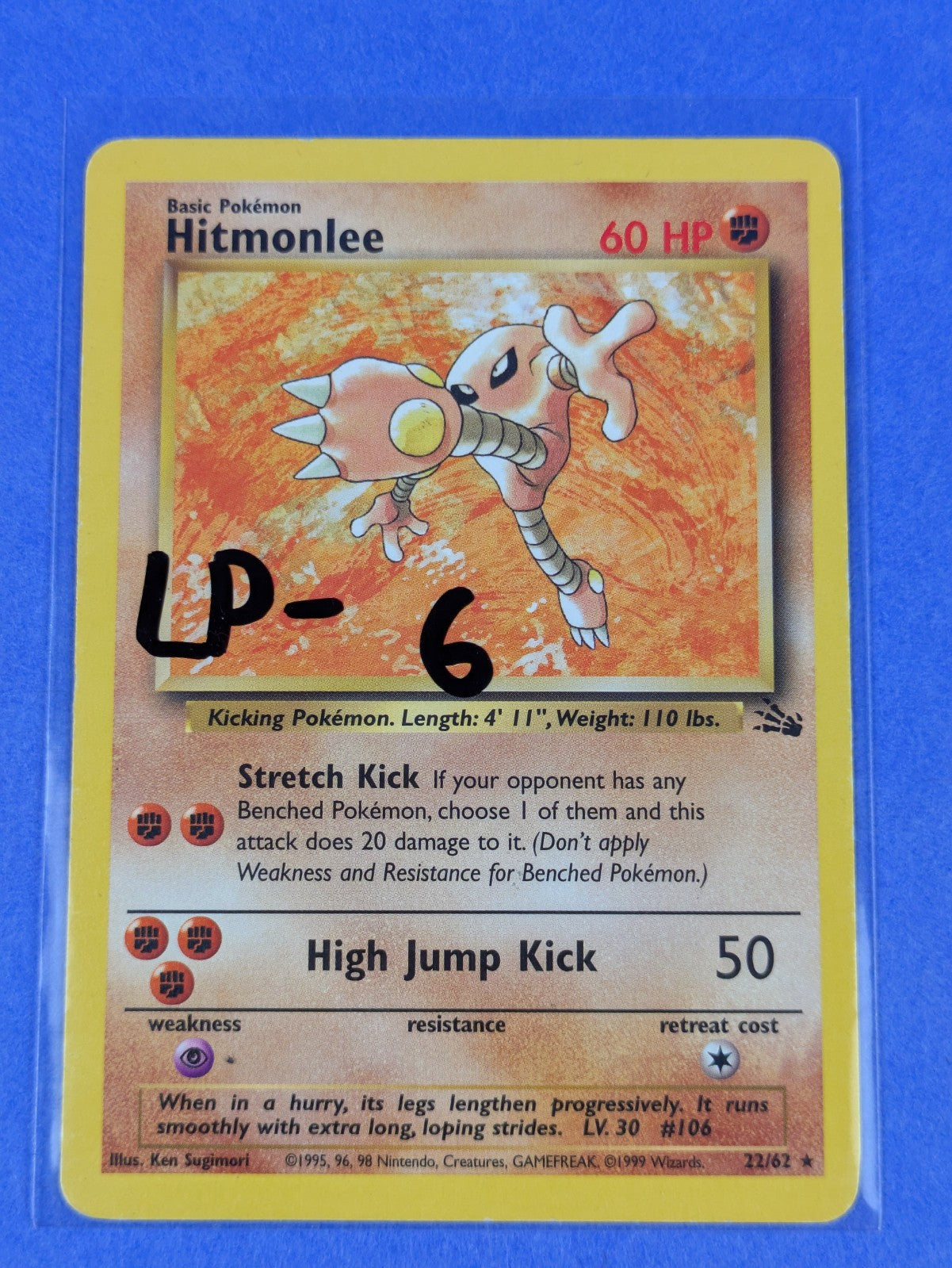 Hitmonlee - 22/62 - Rare Unlimited Fossil - Pokemon Card - LP ...
