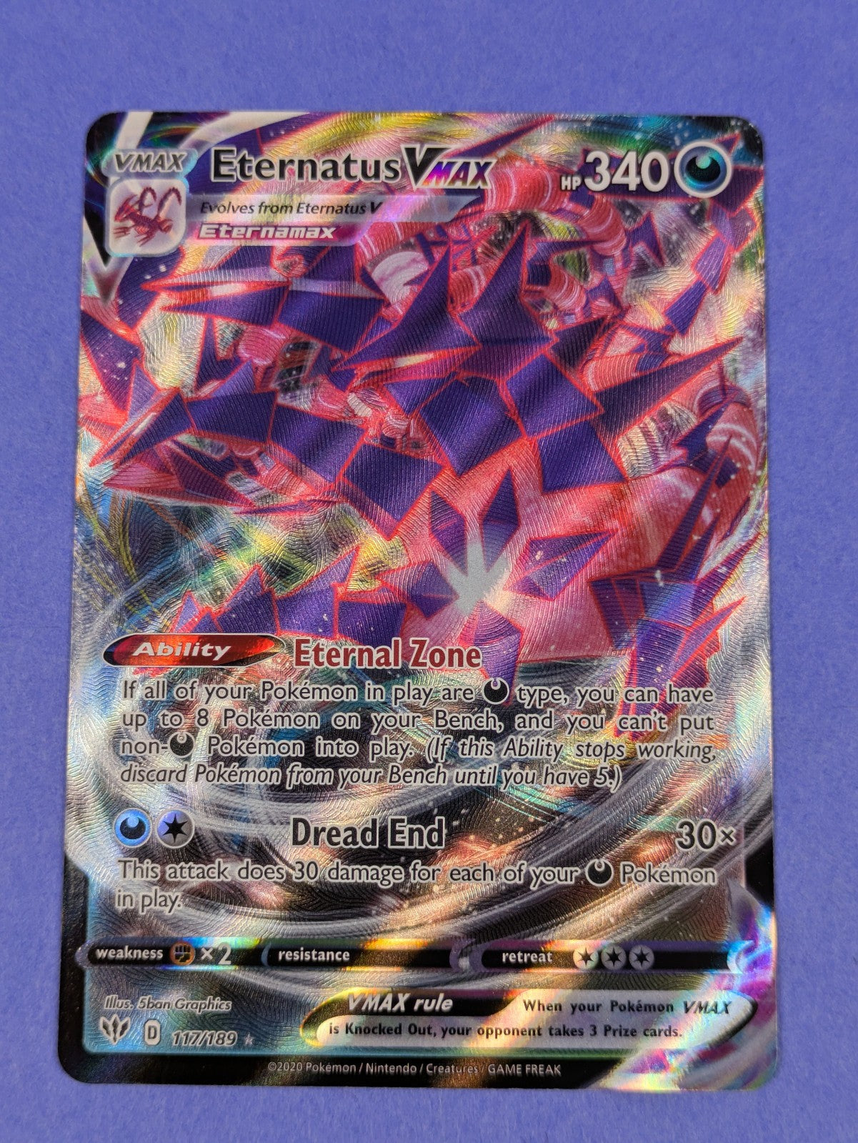 Eternatus VMAX - 117/189 - Ultra Rare Holo Darkness Ablaze - Pokemon C ...
